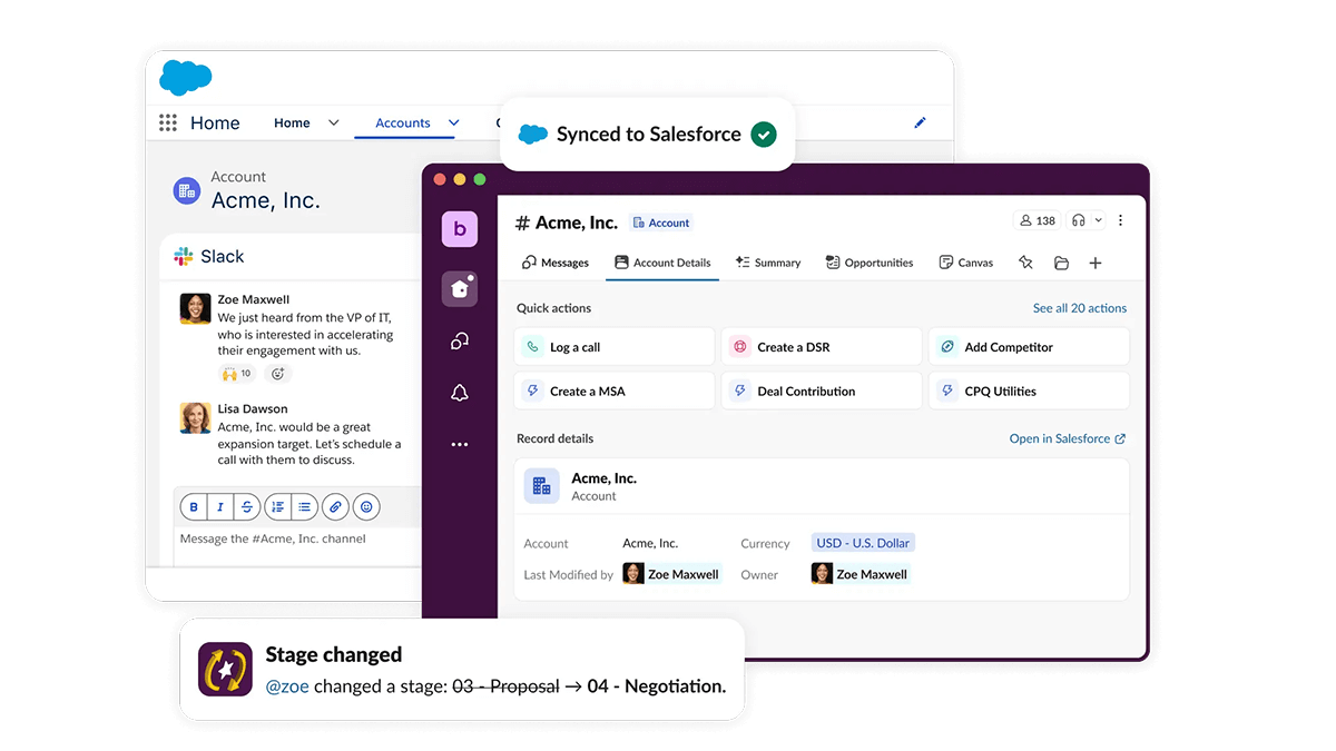 Watch a Slack and Sales Cloud demo - Salesforce.com