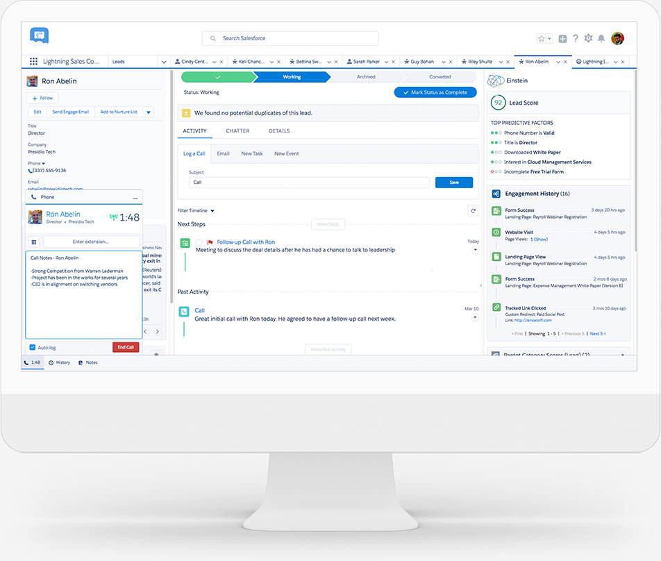 Sales Cloud: Interface do App de Vendas | Salesforce