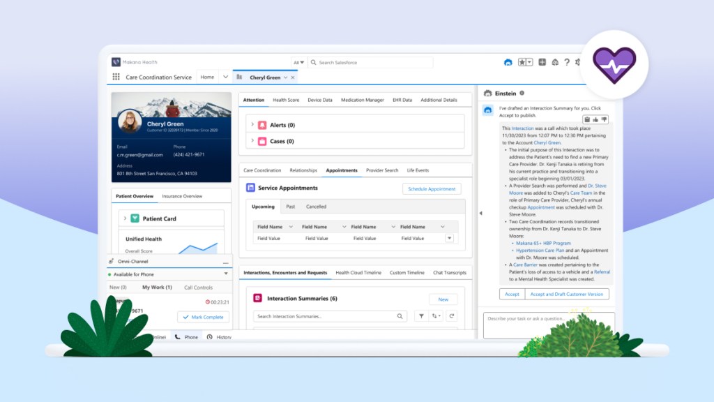 Salesforce、Einstein Copilot: Health Actionsを発表 - Salesforce