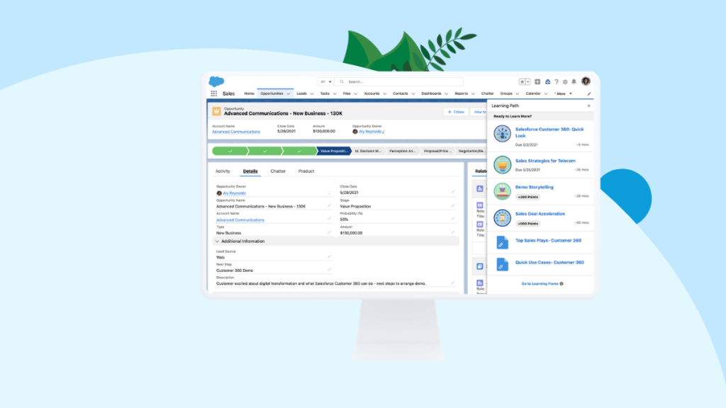 Salesforce Learning Paths screenshot on iMac - Salesforce