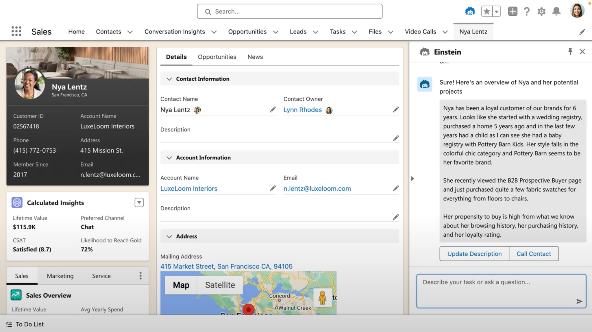 Einstein Copilot Summarizes Customer Relationships Salesforce