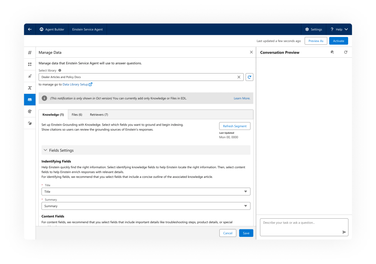 Agent Builder - Salesforce